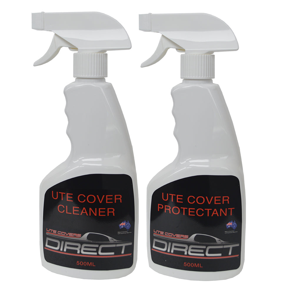 Bottle of Ute Cover Cleaner Spray (500mL) & Bottle of Ute Cover Protec ...